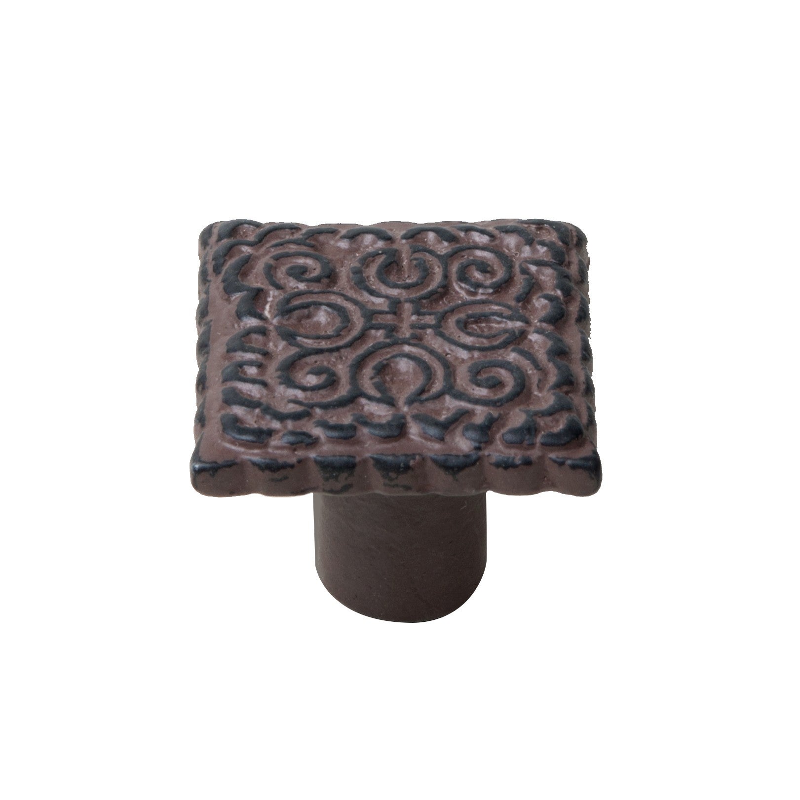 Bouton de meuble fer diamètre 32x32 mm en fer vieilli patiné brun mat ...