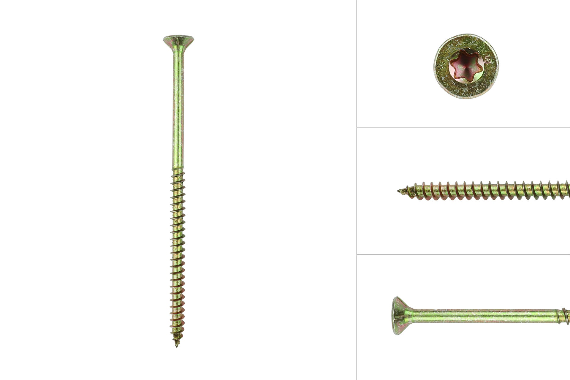 Wovar Vis pour panneaux agglomérés galvanisées jaunes 6 x 180 mm Torx ...