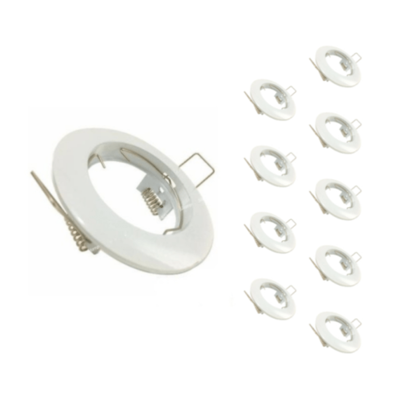 GU10 LED Spotlight Holder Round WHITE (Pack de 10) - SILAMP | Leroy Merlin