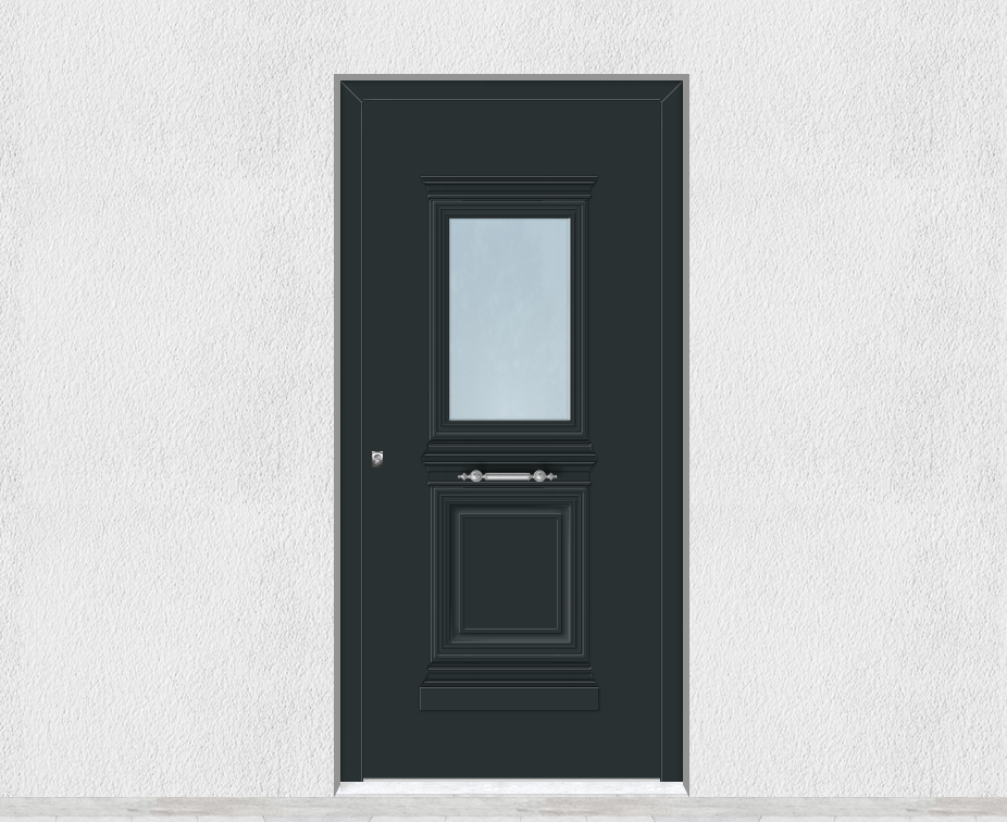 Porte d'entrée en aluminium TRADITIONAL DESIGN 5048-1125-8 RAL 7016 Ep ...