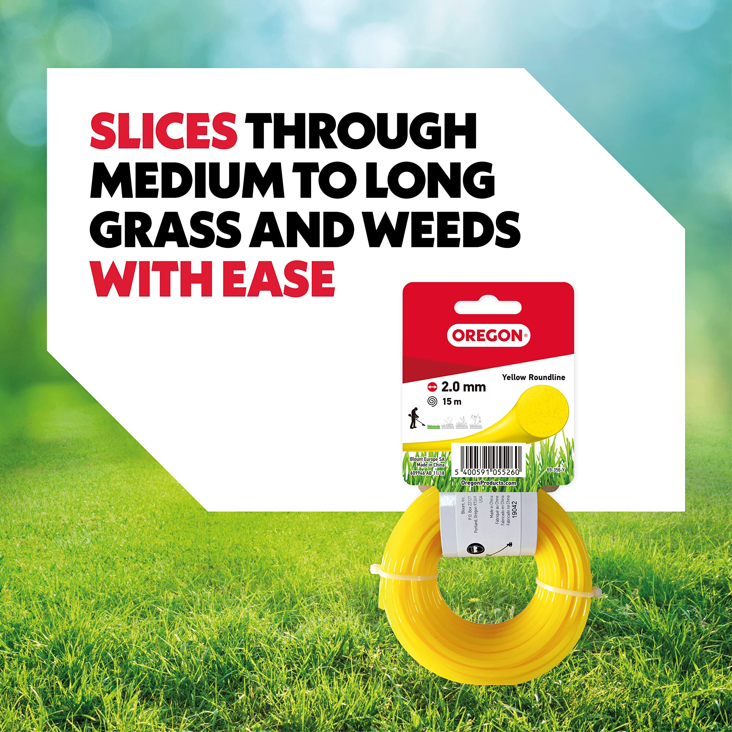 Oregon 69-356-Y Yellow Round Strimmer Line/Wire for Grass Trimmers and ...