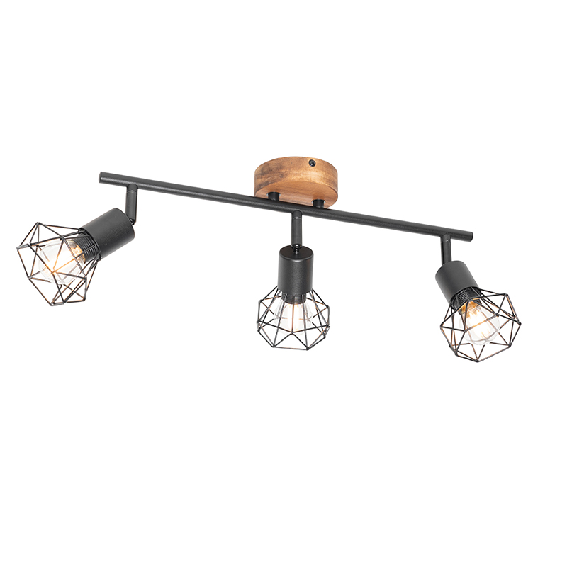 Spot mural et plafond mosh - 3 lumière - L 62.5 cm - Marron - Rustique - Éclairage intérieur ...