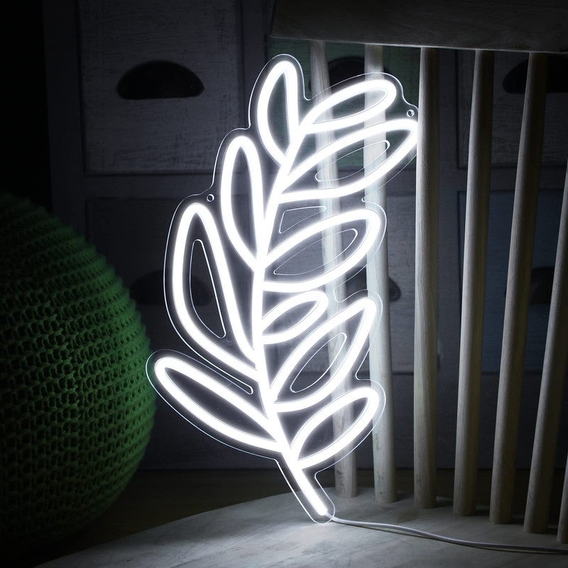 Blanc feuille néon pour décoration murale LED néon pour décoration ...