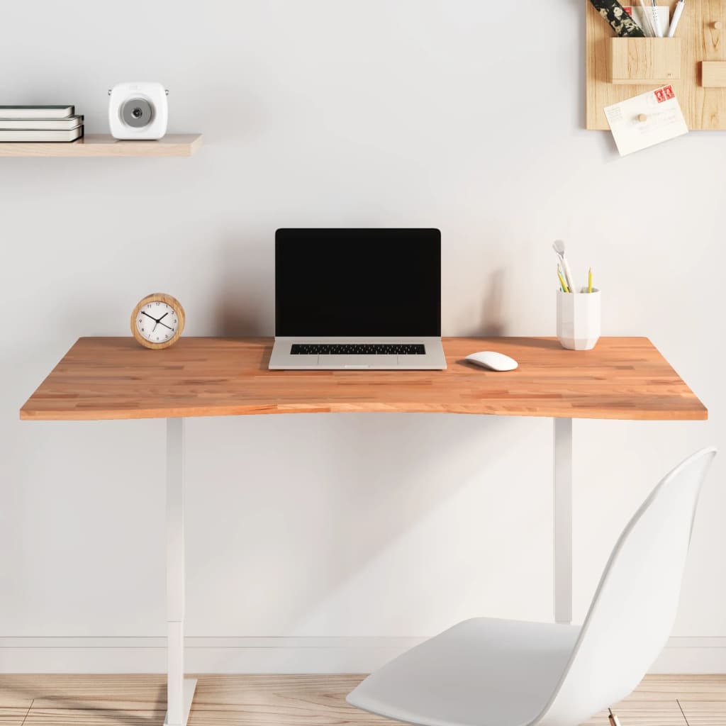 Dessus de bureau 110x(55-60)x1,5 cm bois massif de hêtre | Leroy Merlin