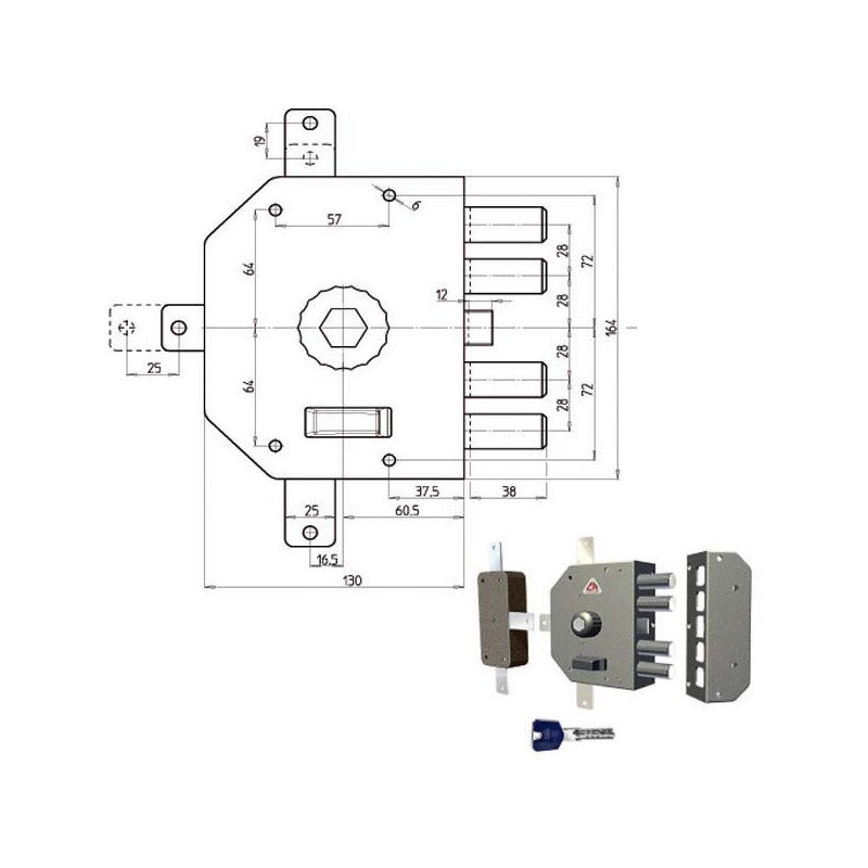 Bomba Derecha Sic.Quintuplice Lock 3350P Cr | Leroy Merlin
