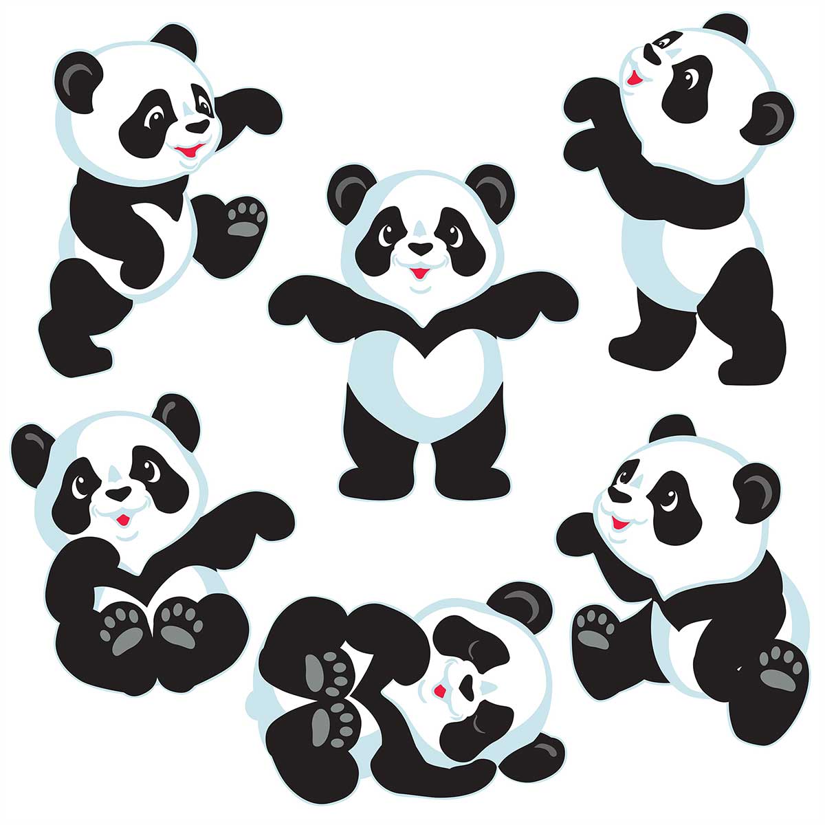 Tableau enfant deco poses panda - 50x50 cm | Leroy Merlin