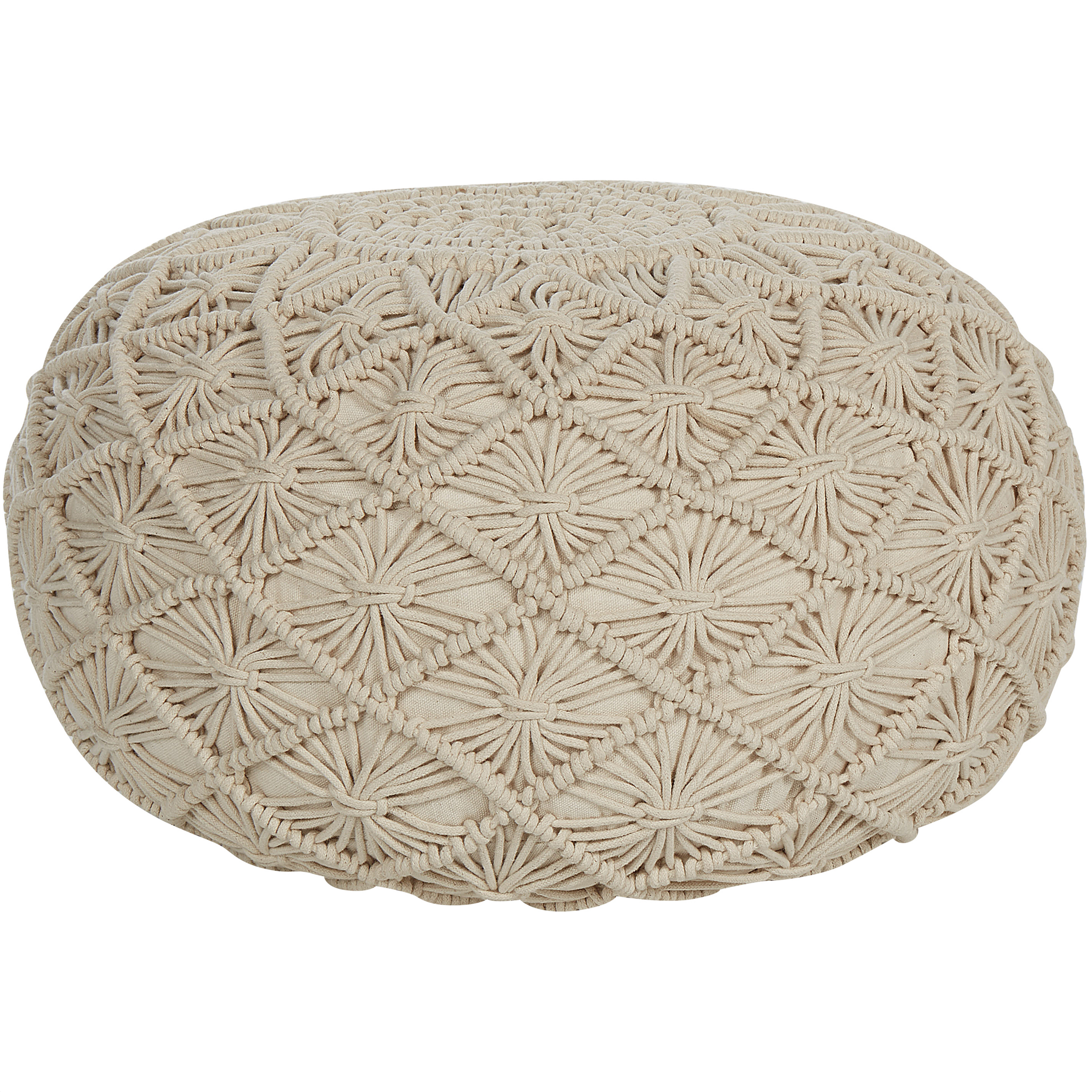 Pouf en coton beige 50 x 30 cm BERKANE | Leroy Merlin