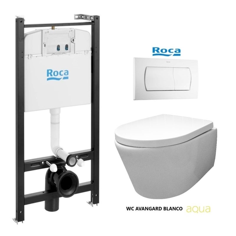 Bastidor Roca Active pack cisterna empotrada y pulsador blanco ...