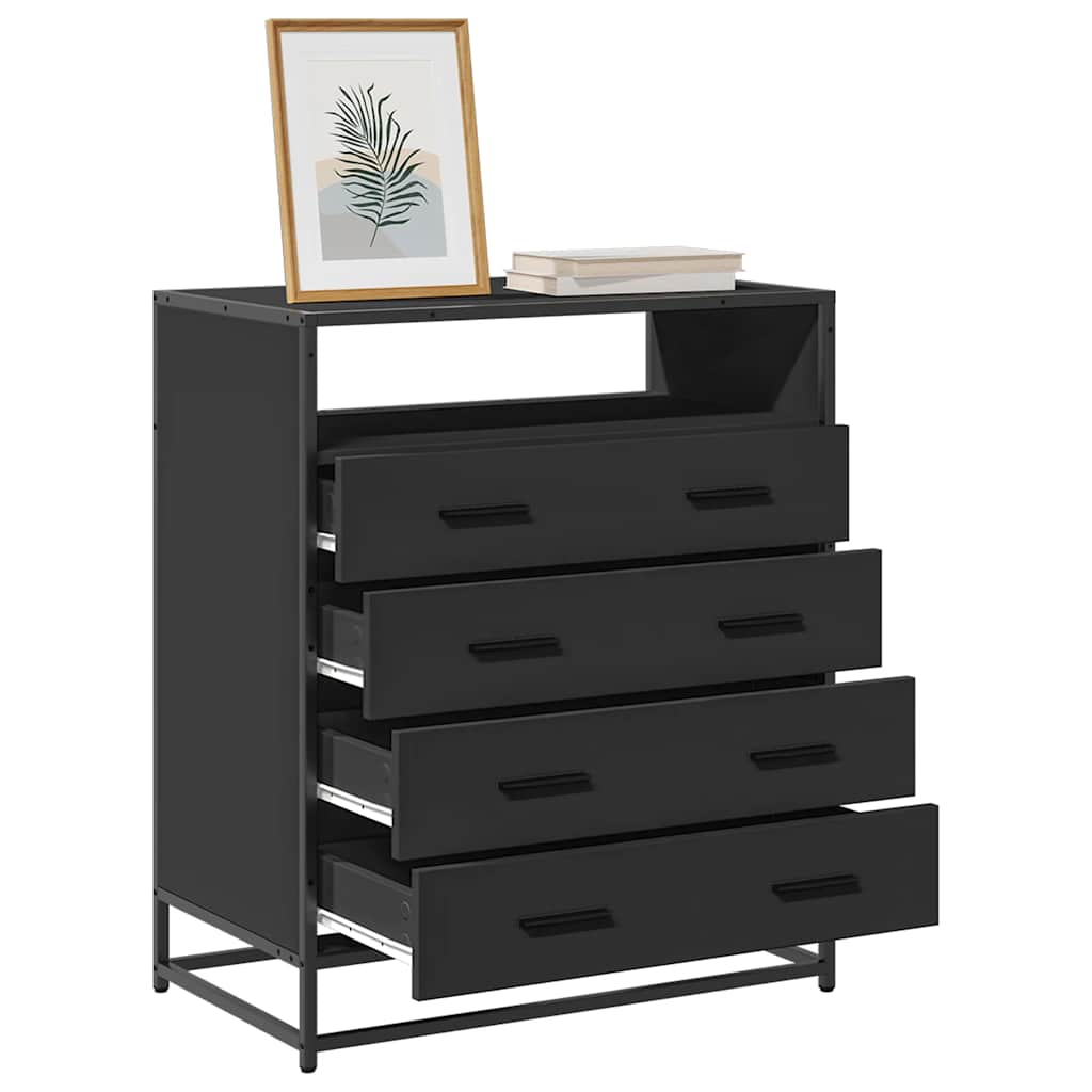 Commode noir 70x41x70 cm bois d'ingénierie | Leroy Merlin