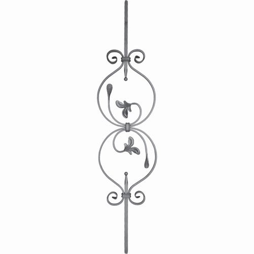 Barreau avec motif en volutes et feuilles central - Hauteur 950mm ...