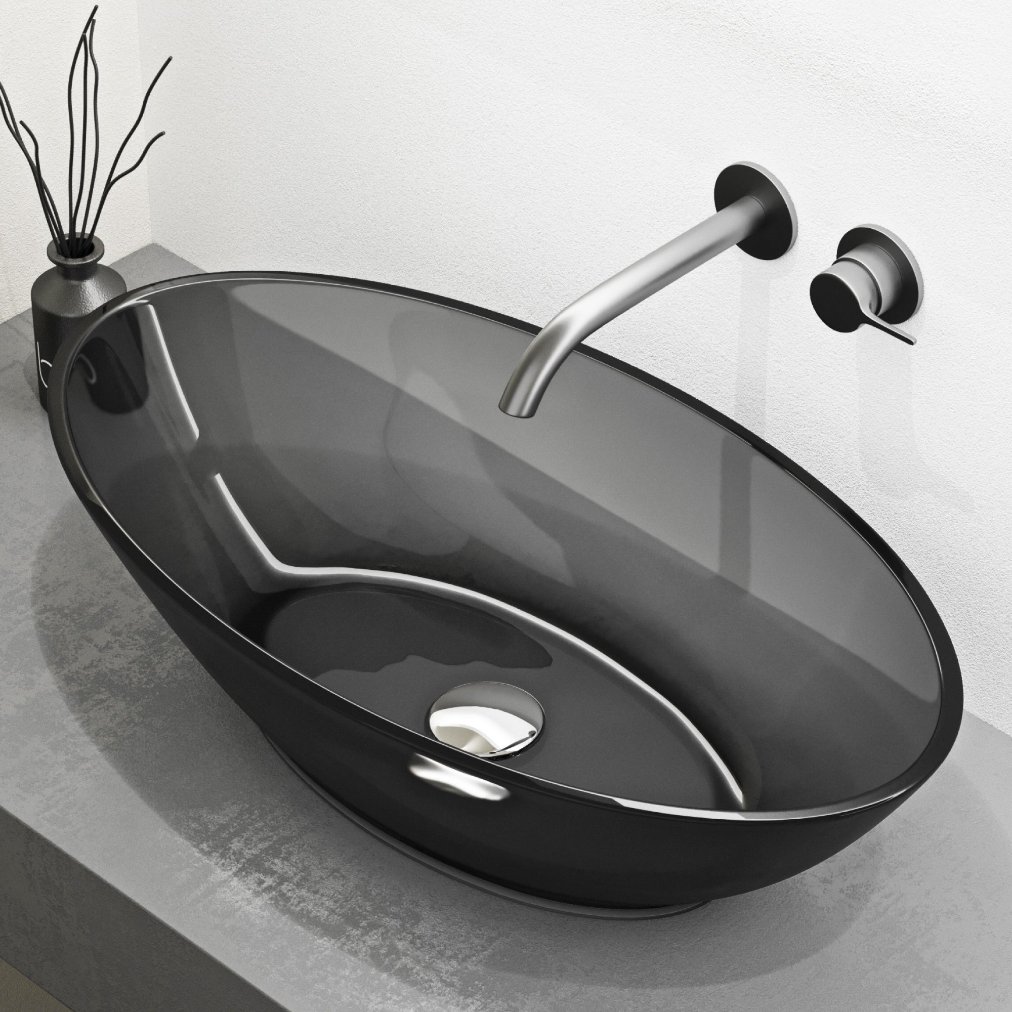 Mai & Mai Vasque à Poser Ovale 63x34x17 cm Lavabo en Résine sans ...