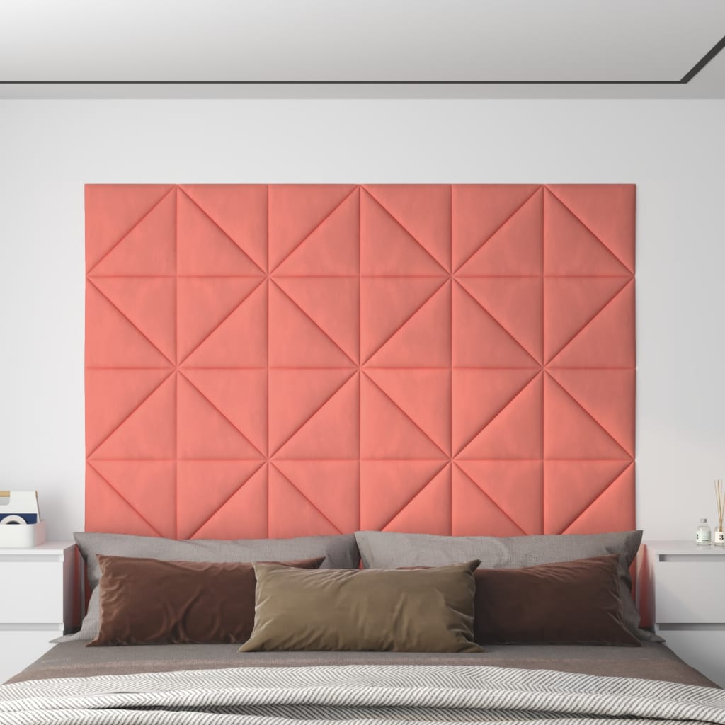 Paneles de pared 12 piezas Rosa 30x30 cm Terciopelo 0,54 m2 | Leroy Merlin
