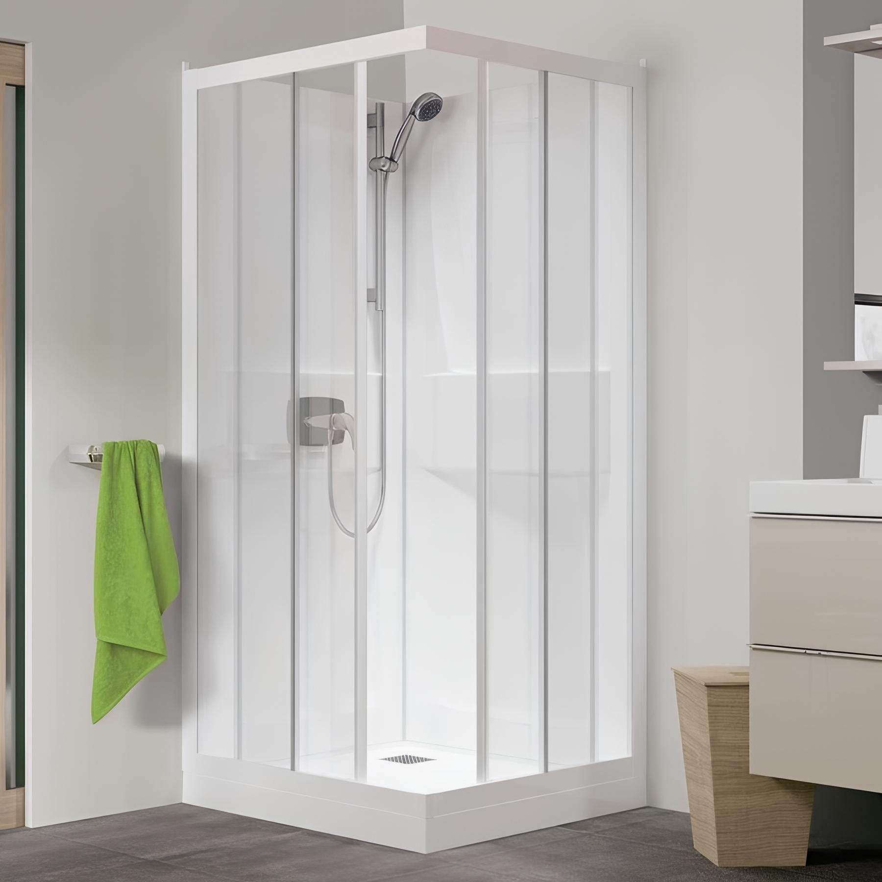 Cabine de douche d'angle KINEDO KINEPRIME 70x70 hauteur du receveur 9 ...