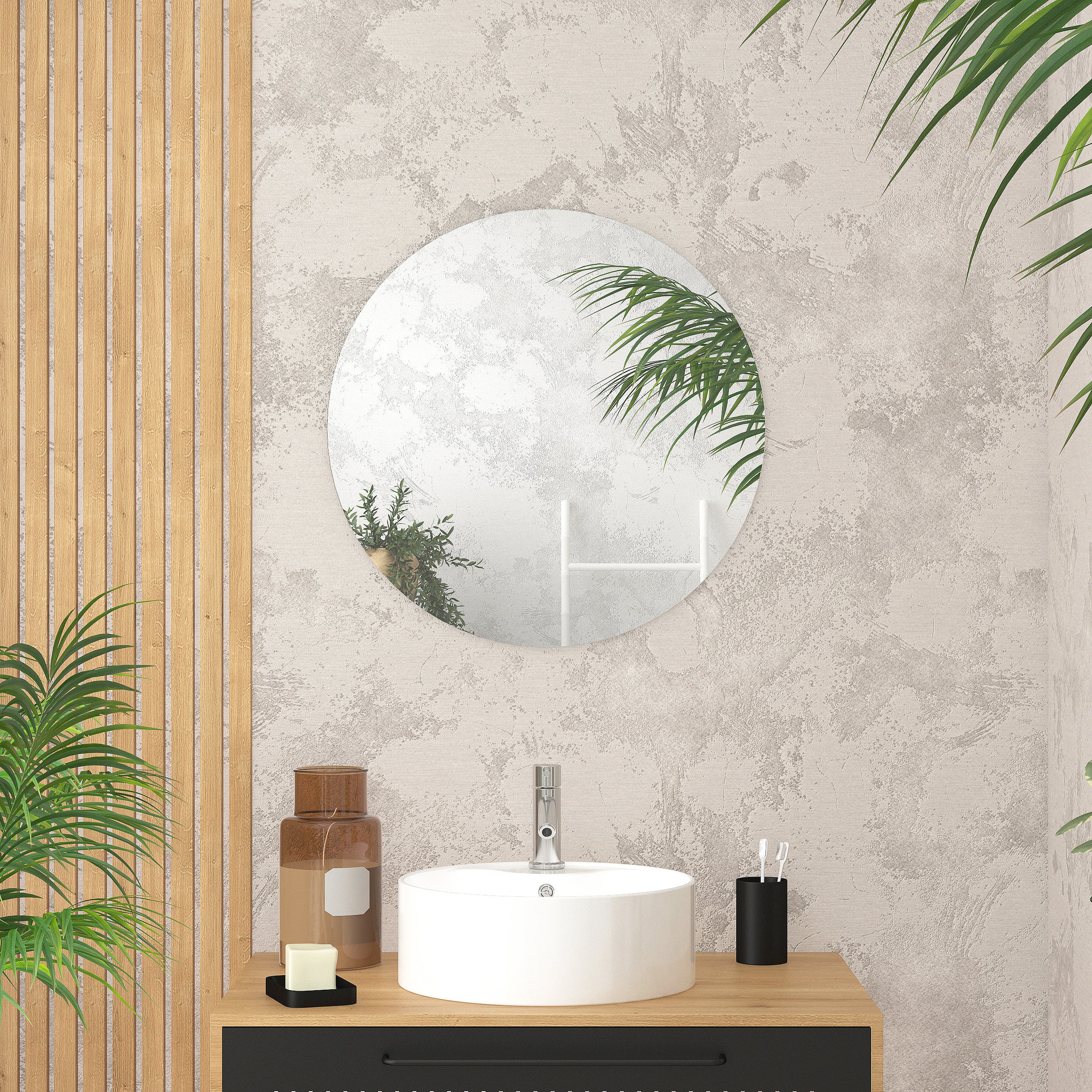 Miroir salle de bain ROND - Diamètre 60cm - GO | Leroy Merlin