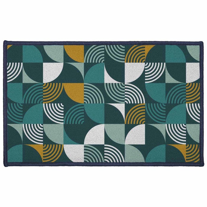 Tapis Déco Imprimé "Rythmo" 50x80cm Bleu | Leroy Merlin