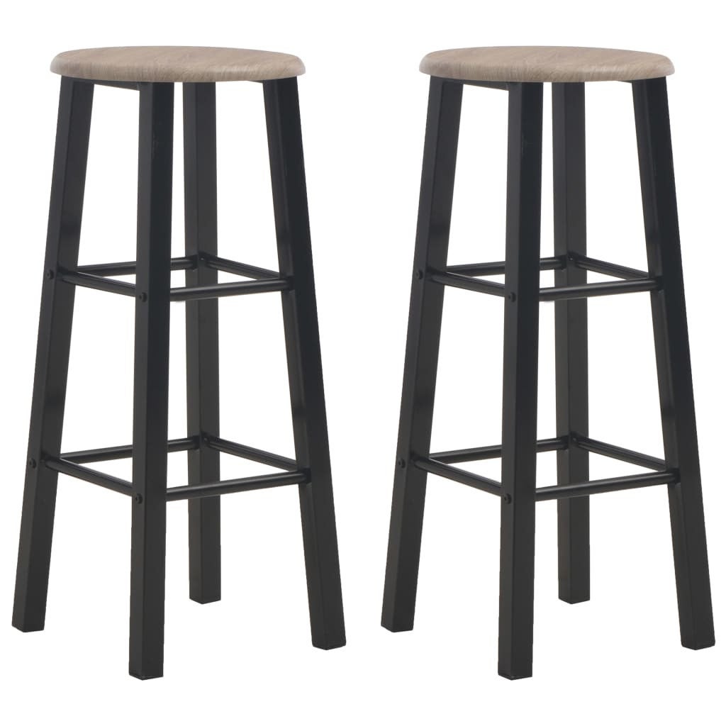 Taburetes de cocina 2 unidades MDF negros | Leroy Merlin