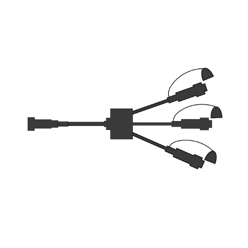 Cable unión guirnaldas color blanco macho/3 salidas hembra | Leroy Merlin