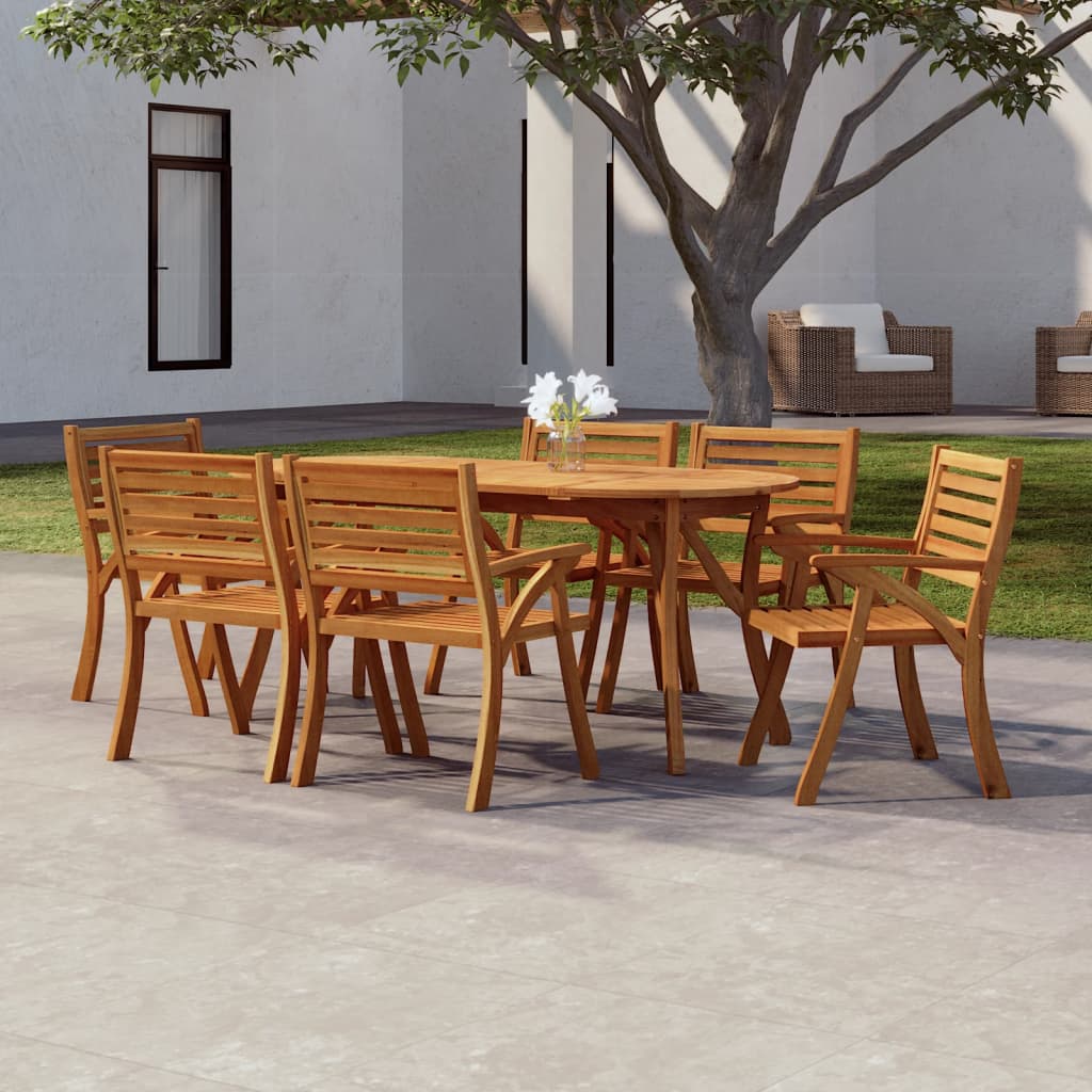 Mesa de jardín madera maciza de acacia 200x90x75 cm | Leroy Merlin