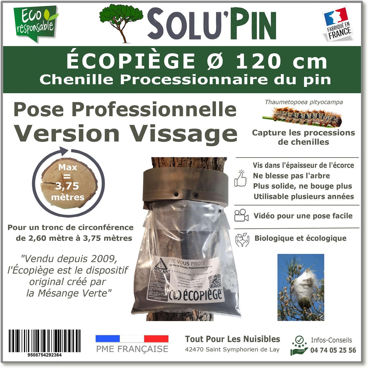 SoluPin - Écopiège Ø 120 cm Version Vissage - Piège Chenilles ...