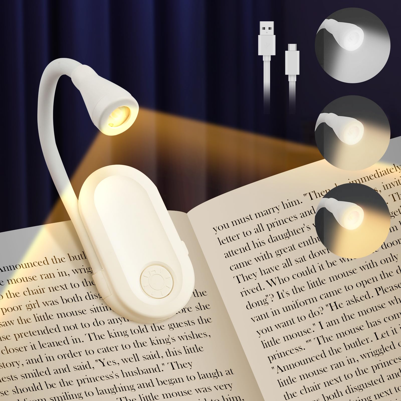 Lampe de lecture, lampe de chevet LED, 3 réglages de température et ...