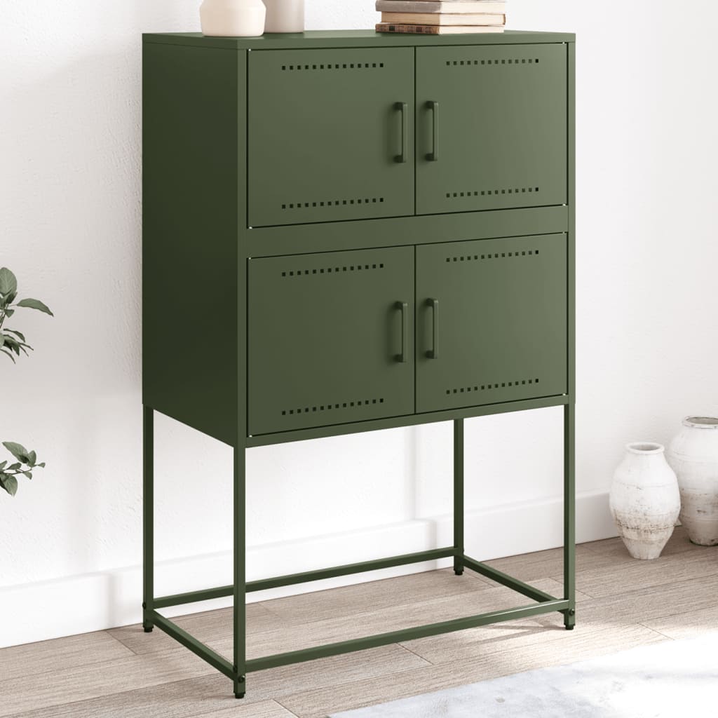 Buffet vert olive 68,5x38,5x107 cm acier vidaXL | Leroy Merlin