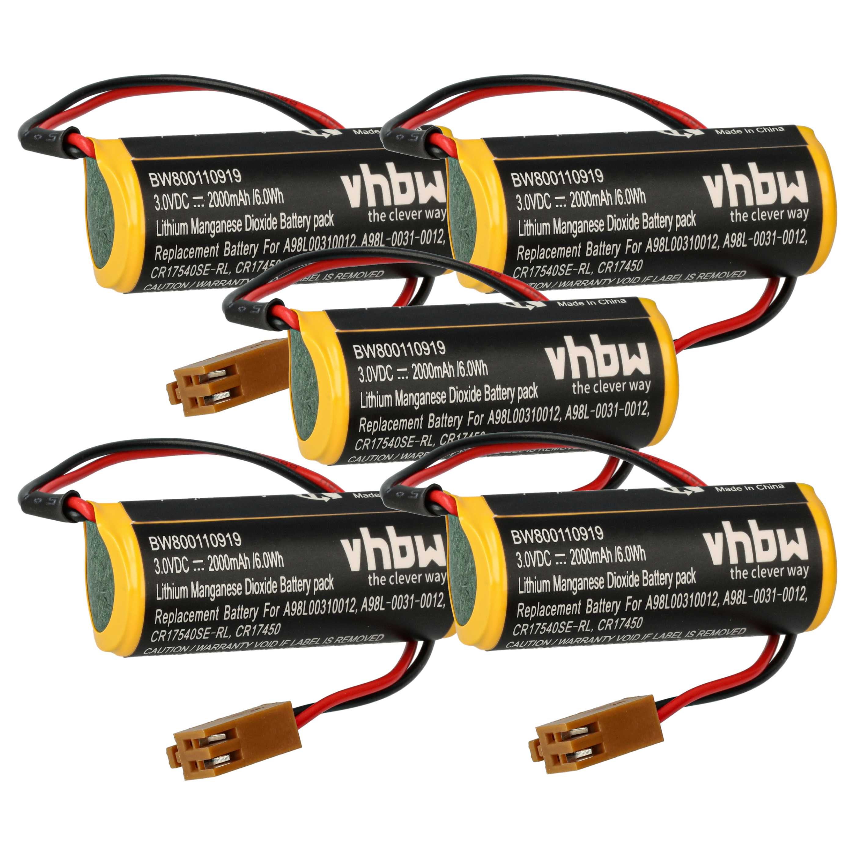 Vhbw 5x batteria sostituisce Ge Fanuc A02B-0200-K102, A98L-0031-0012 ...