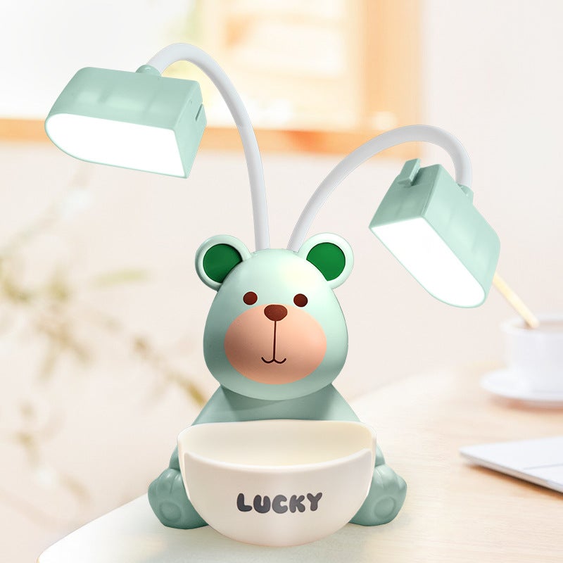 Lampe de bureau LED en forme d'ourson, taille-crayons, rechargeable par ...
