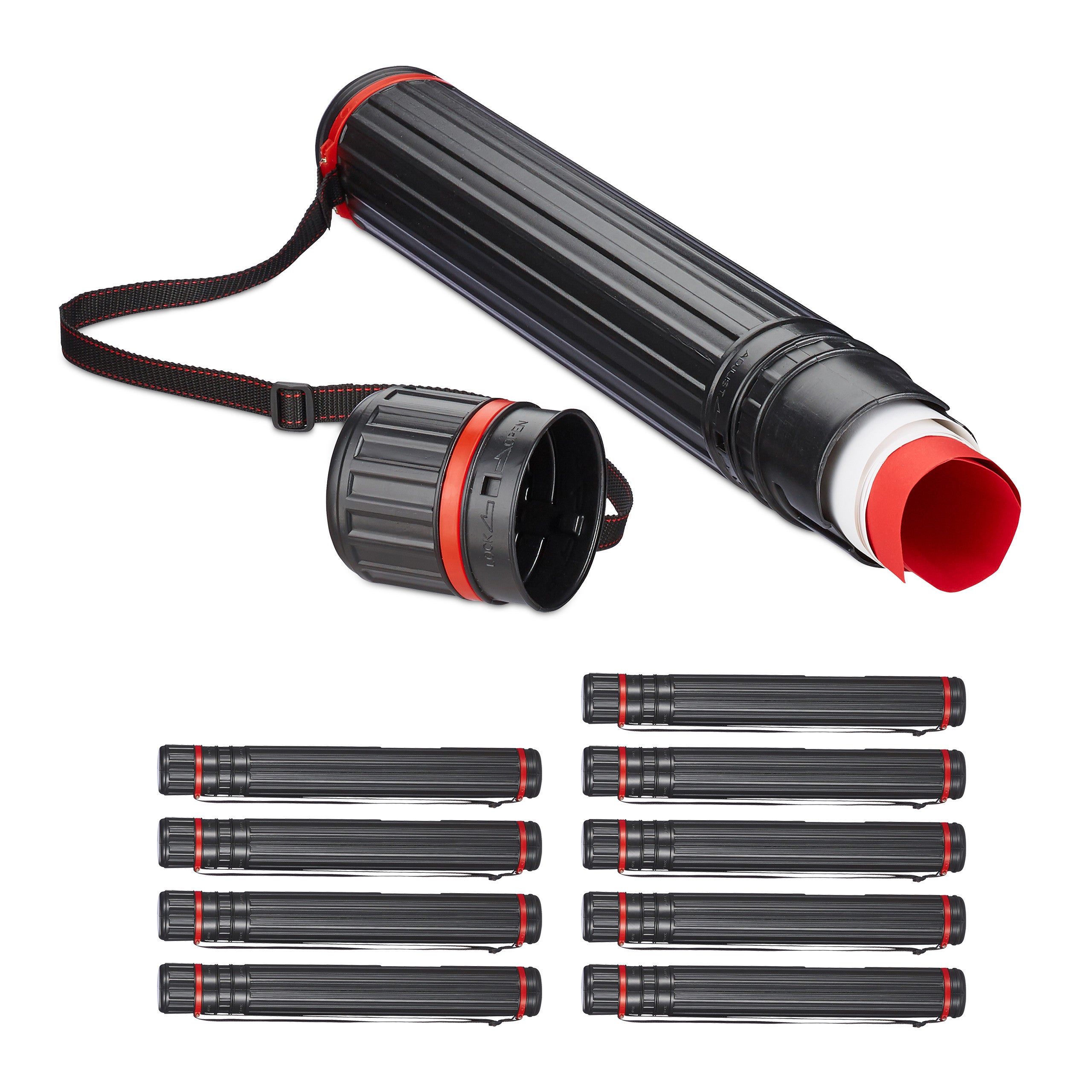 10 x Portaplanos Extensibles hasta A0, Tubo para Guardar Planos ...