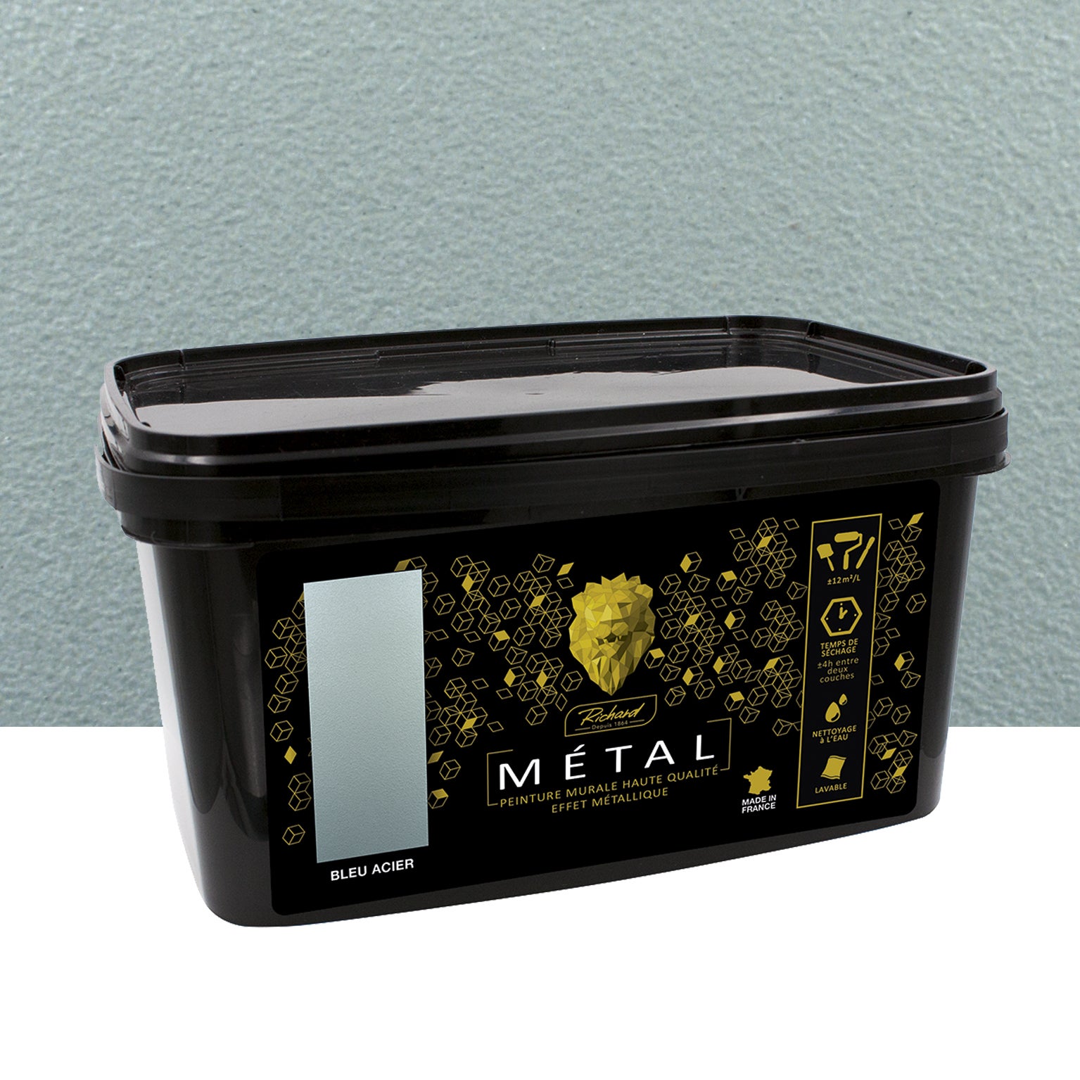 Peinture murale métallisée Métal Richard bleu acier 2L | Leroy Merlin