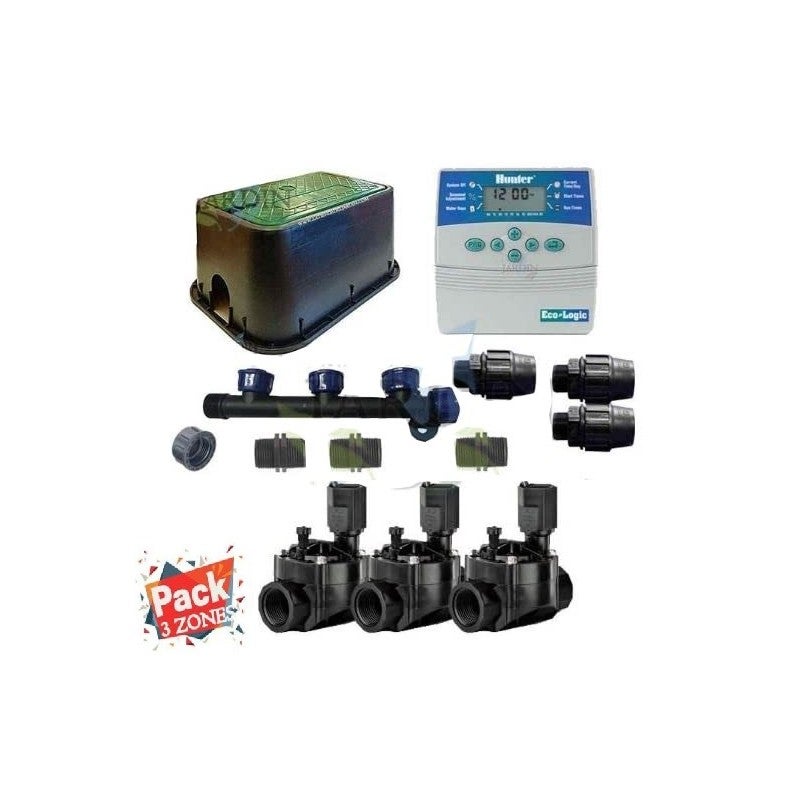 Kit de Riego Automático 3 zonas para riego electrico. Conjunto de ...