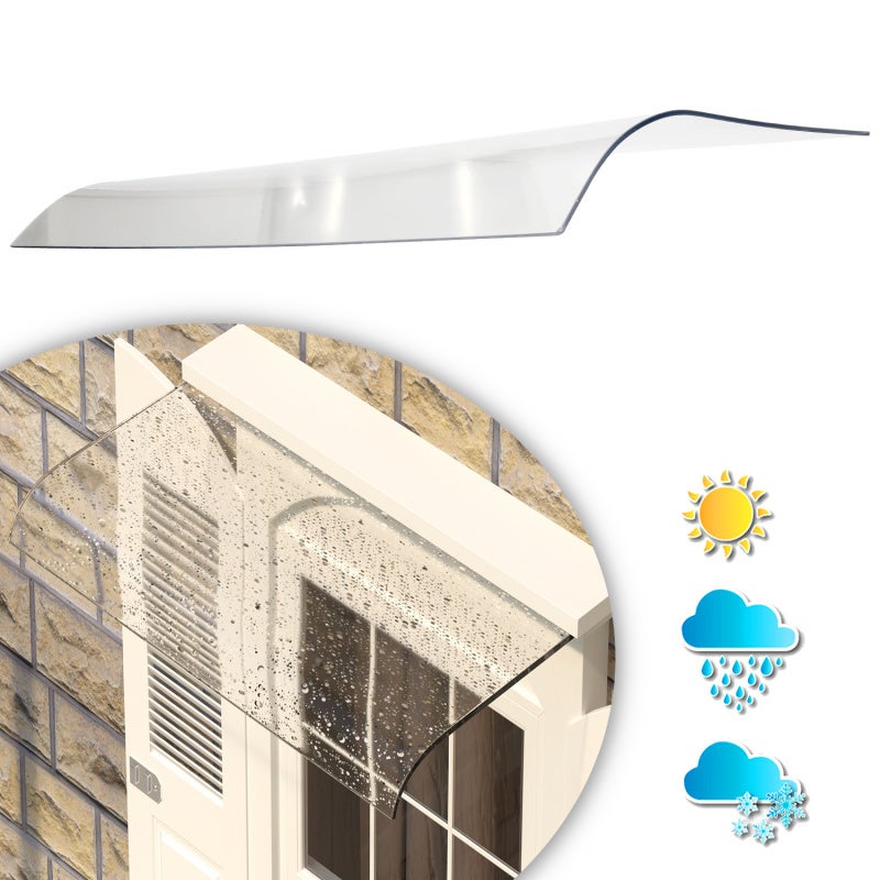 Marquesina para puerta exterior 40 x 80 cm, policarbonato sólido de 3,5 ...