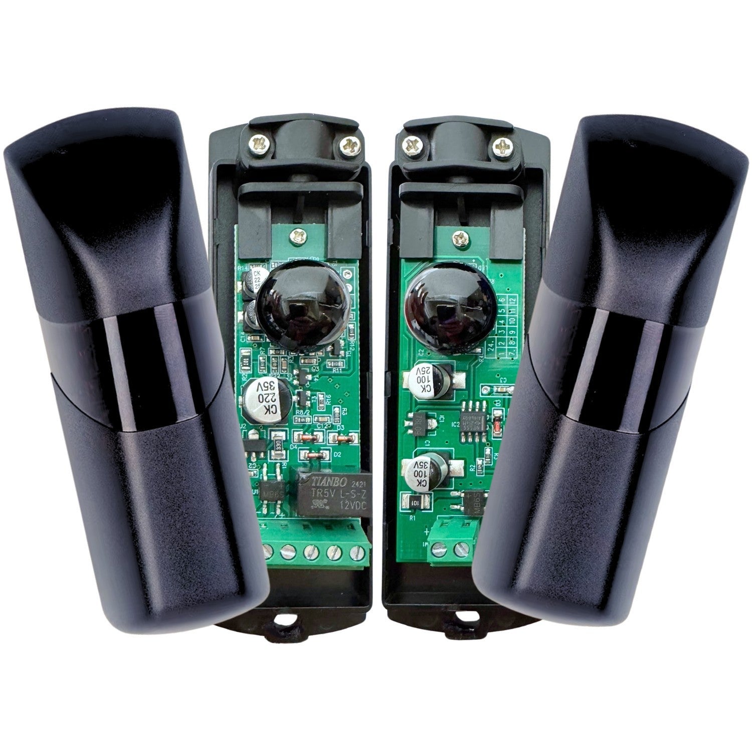 Domyno Coppia di Fotocellule a Infrarossi Universali per Cancello Garage porta Automatica 12V ...