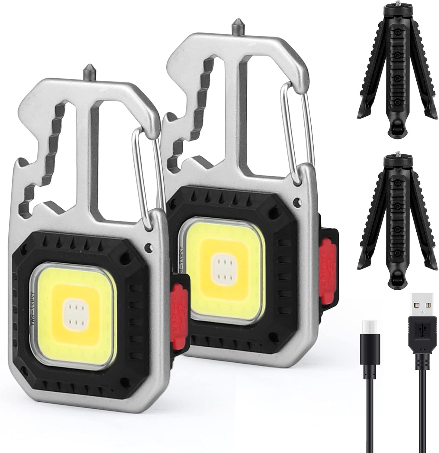 Lot de 2 mini lampes d'inspection LED rechargeables, lampe de travail ...