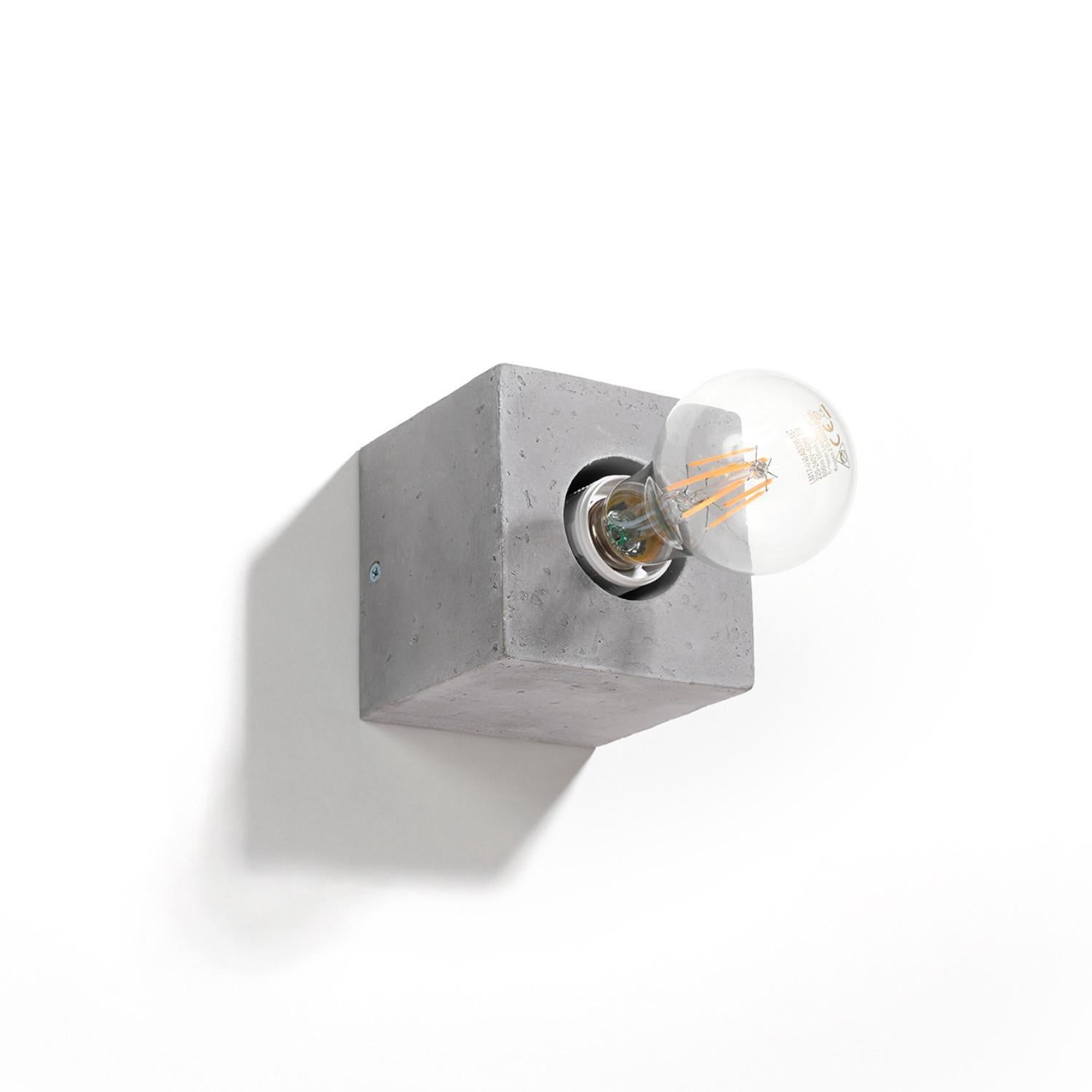 Aplique de Pared Ariz Hormigón SOLLUX, Gris, Hormigón, E27, IP20, 100 ...