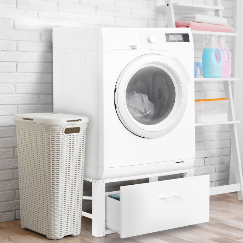 Support pour machine à laver 63 x 54 cm socle réhausseur en métal avec ...