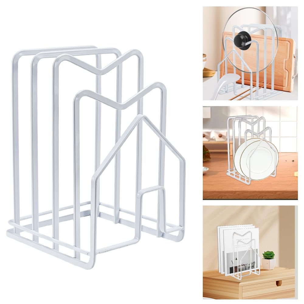 Porta tablas de cortar metálico tapa para cacerolas blanco Soporte para ...