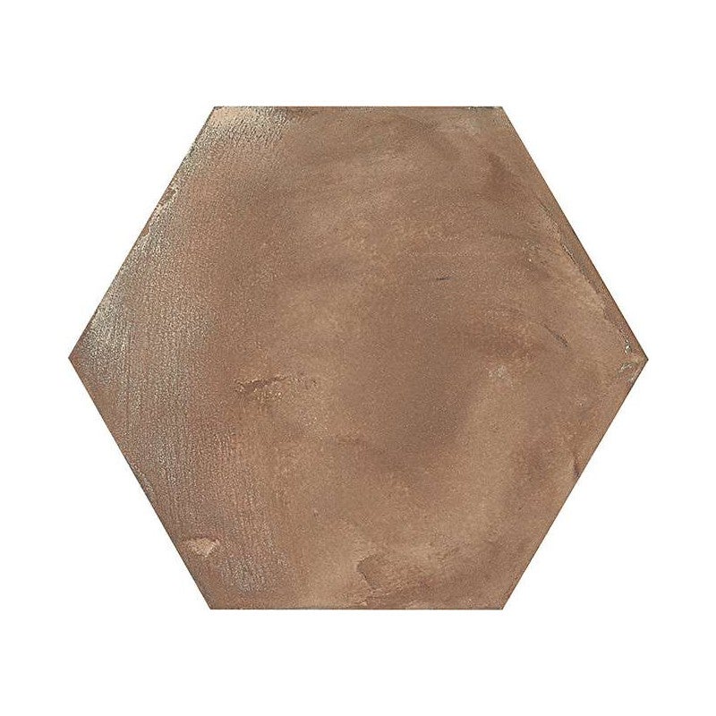 Carrelage sol / mur hexagonal effet ciment vieilli marron 25x21,6 cm ...