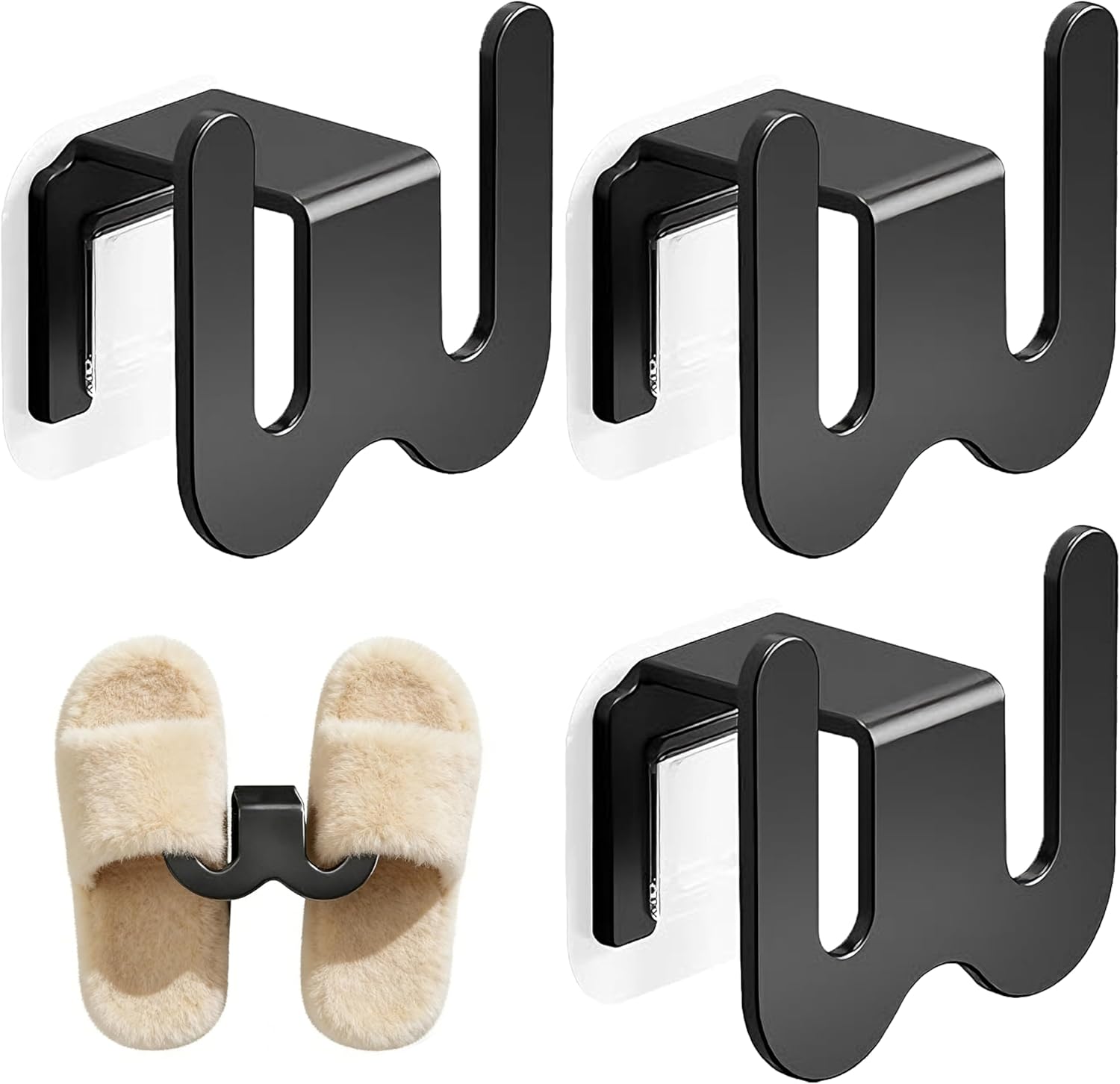 Scarpiera, 3pcs, alluminio, nero, senza fori, adesivo | Leroy Merlin