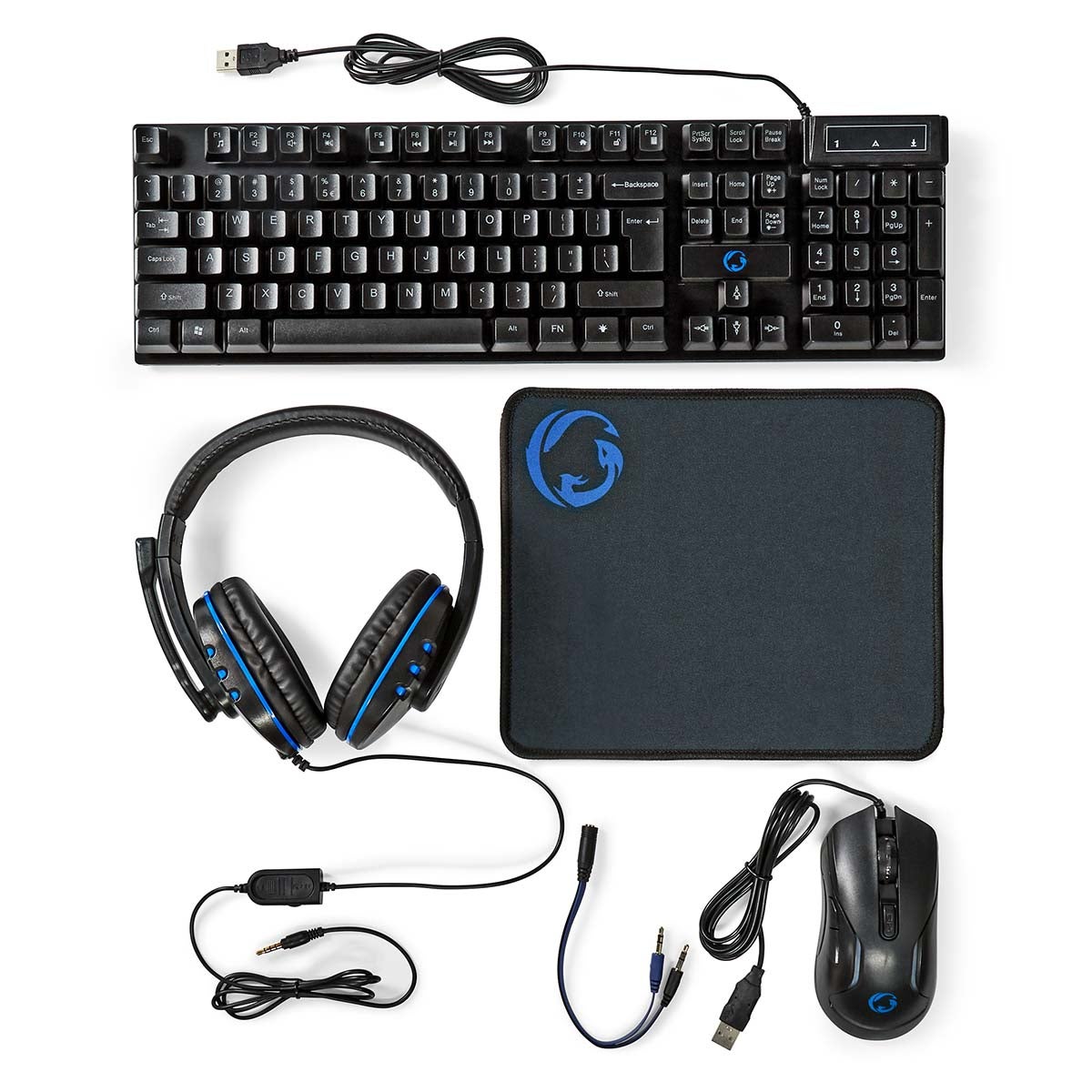 Kit Gaming Combo - 5-en-1 - Teclado, Headset, ratón y alfombrilla de ...