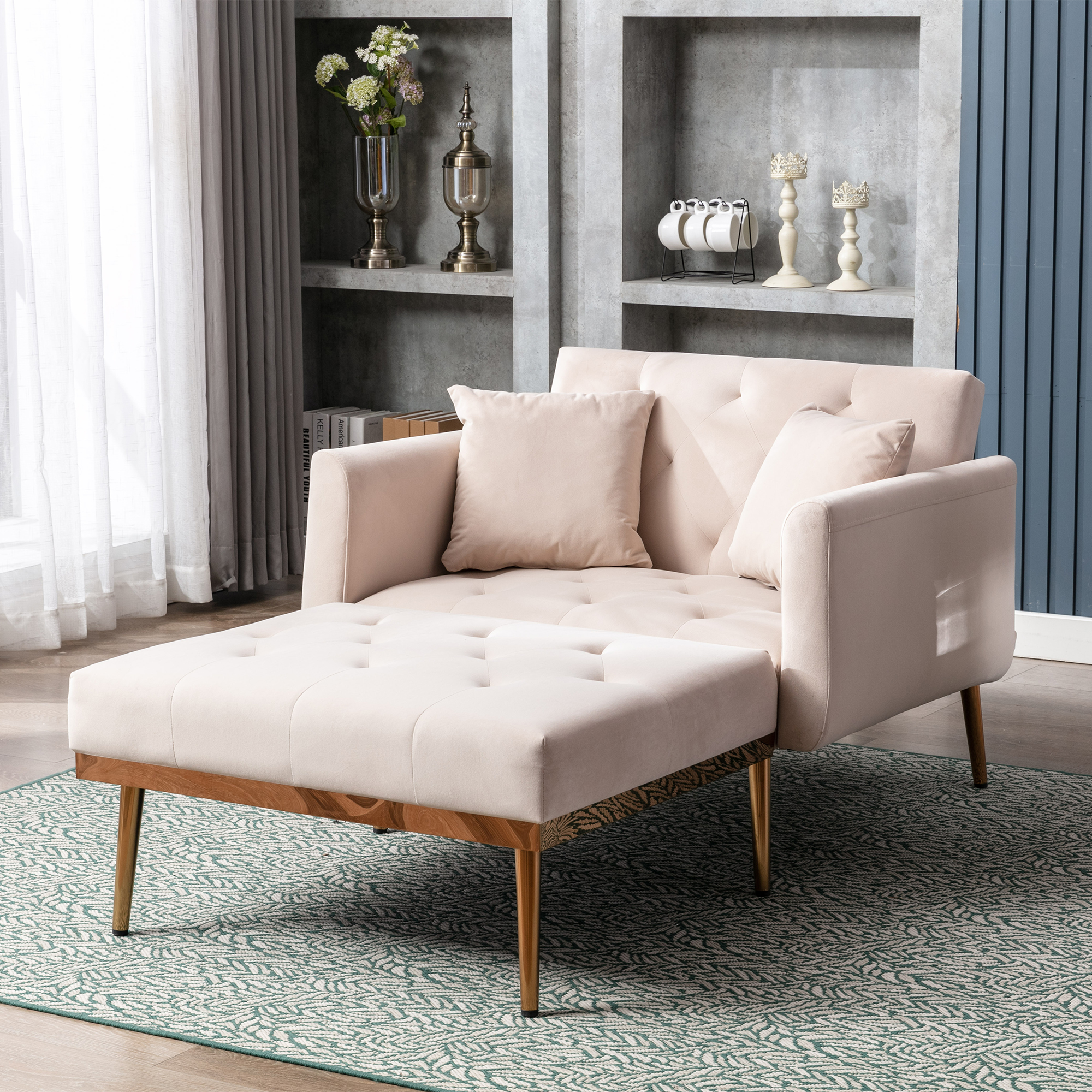 Fauteuil Relax Inclinable 165x90x77 cm, Dossier 3 Positions, 2 Coussins ...