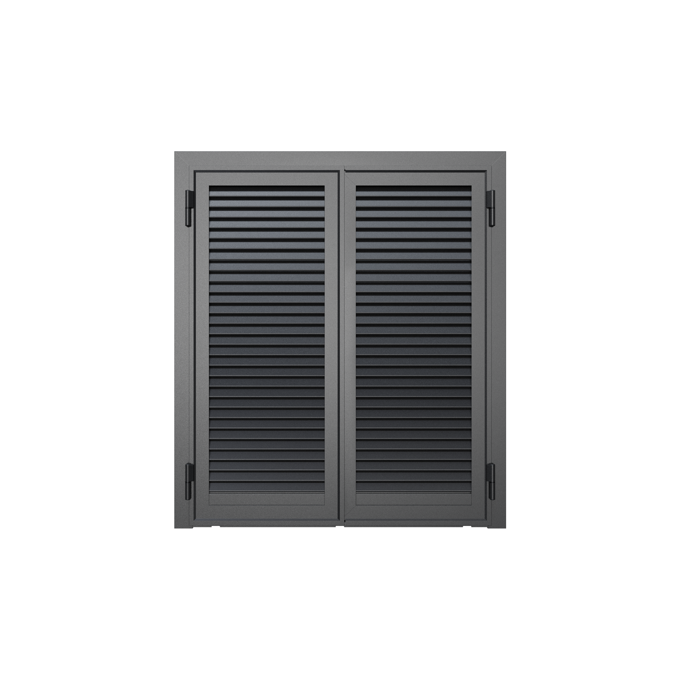 VOLET 2 FENÊTRES GALVANISÉES COULEUR GRIS FER 120X155 CADRE OUVERTURE ...