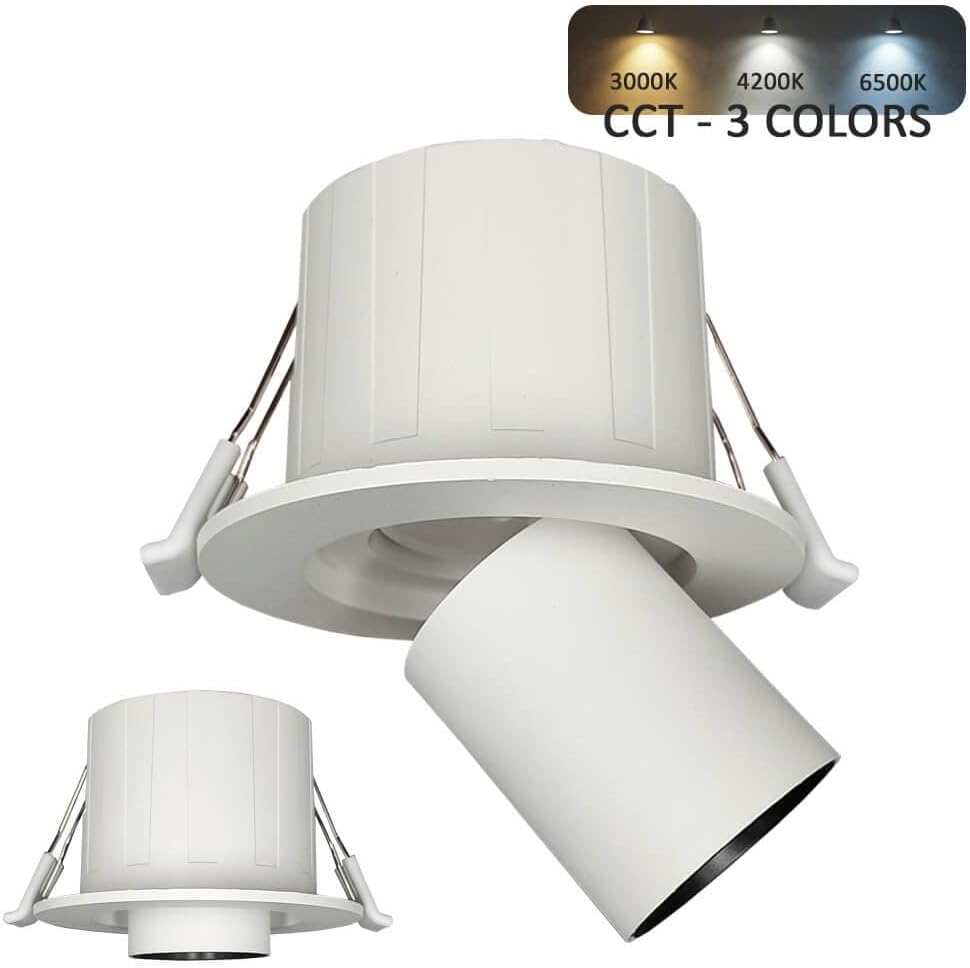 Spot Encastrable Led Blanc Orientable 6W, 600Lm, base Circulaire, 3CCT ...