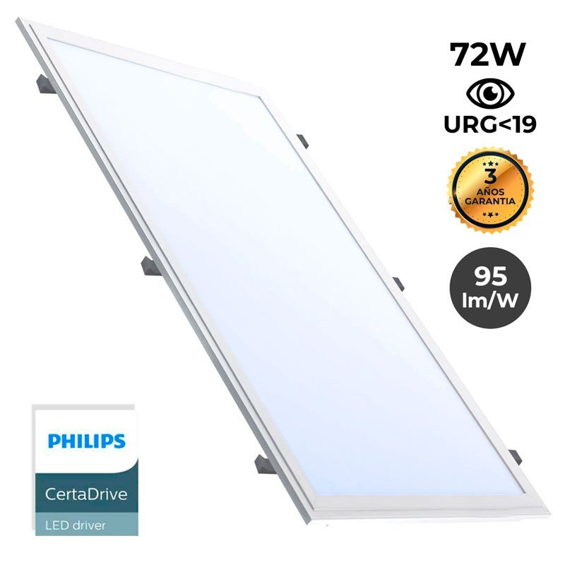 Panel LED de empotrar 1200X600mm Slim 72W PHILIPS DRIVER UGR19 con KIT ...
