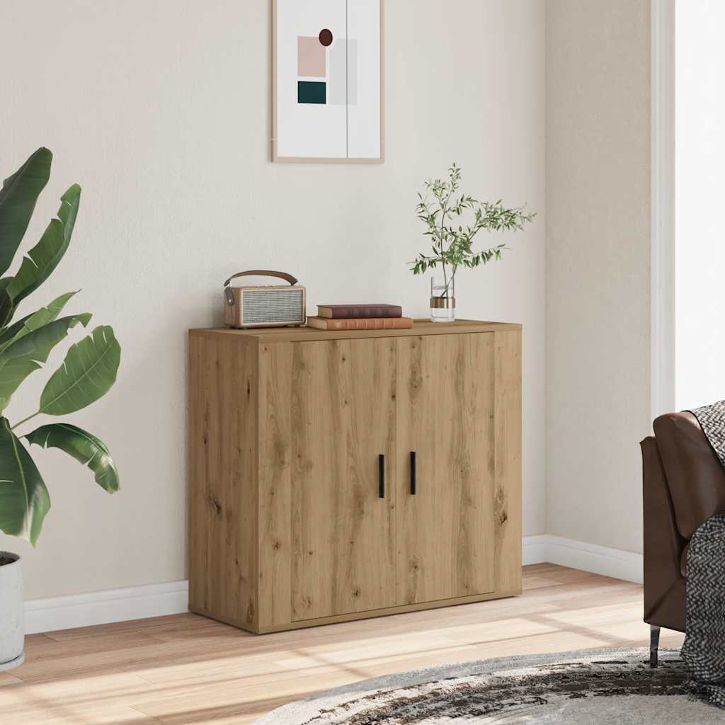 Buffet chêne artisanal 80x33x70 cm bois d'ingénierie | Leroy Merlin