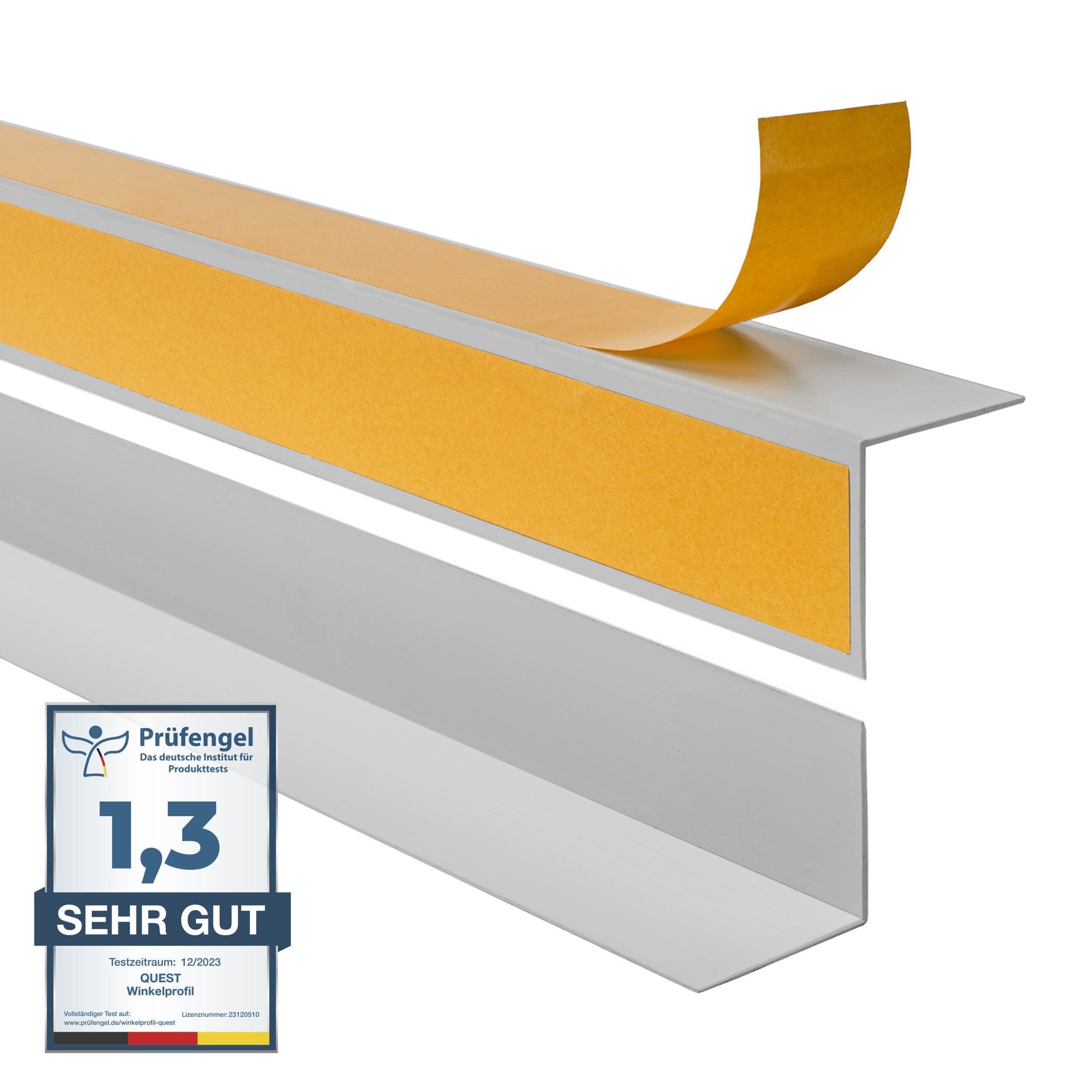 QUEST Perfil angular de PVC 35x18mm, 1.5m, autoadhesivo, ángulo rígido ...