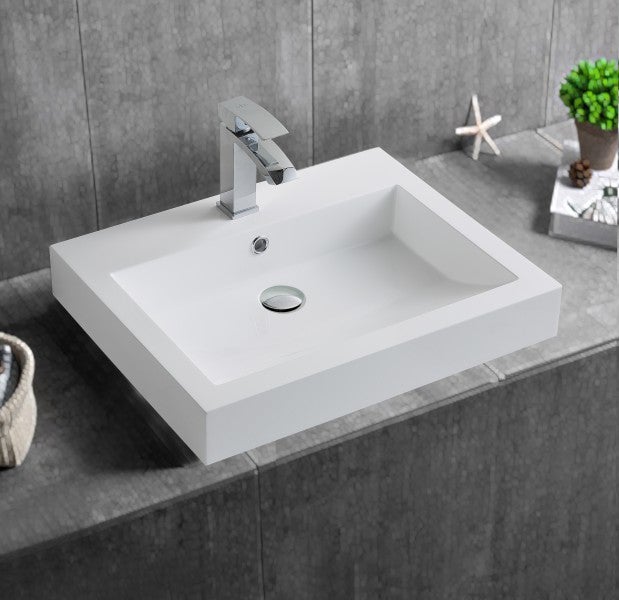 BERNSTEIN - Petit Lavabo design mural 60x48x14cm, Vasque suspendue en ...