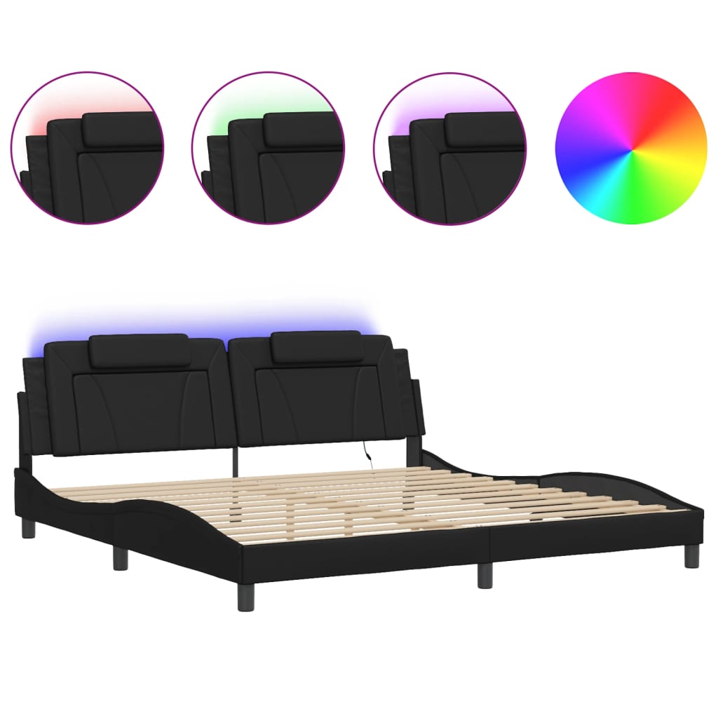 Cama matrimonial | Cama para adultos | Estructura cama con luces LED ...
