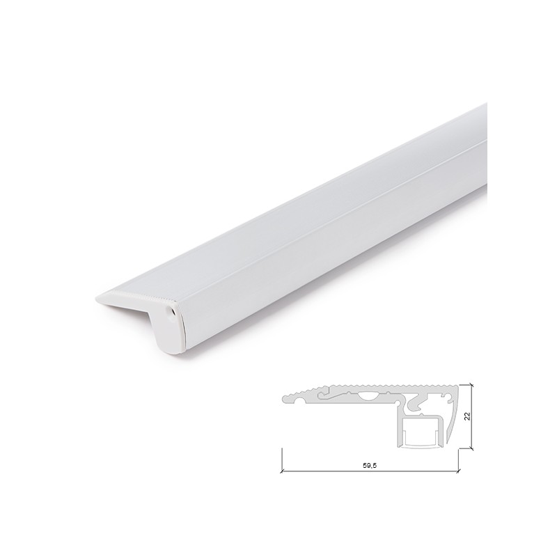 Profil Aluminium Pour Bande LED Éclairage Escaliers - Diffuseur laiteux ...