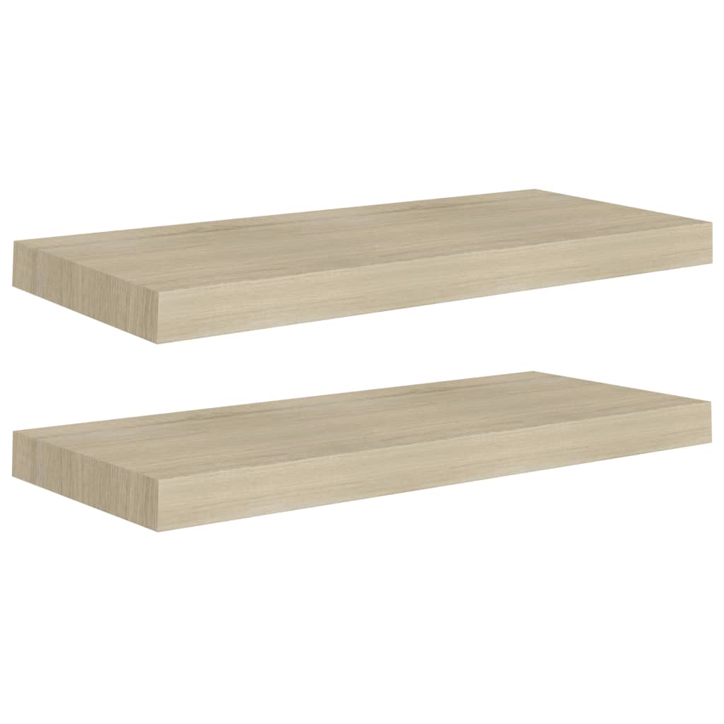 Estante flotante pared 2 uds color roble MDF 60x23,5x3,8 cm | Leroy Merlin