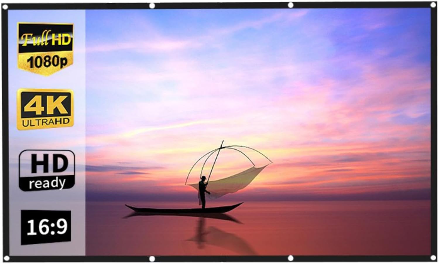 Écran de projection, écran de projection cinéma 4K HD 16:9, écran large ...